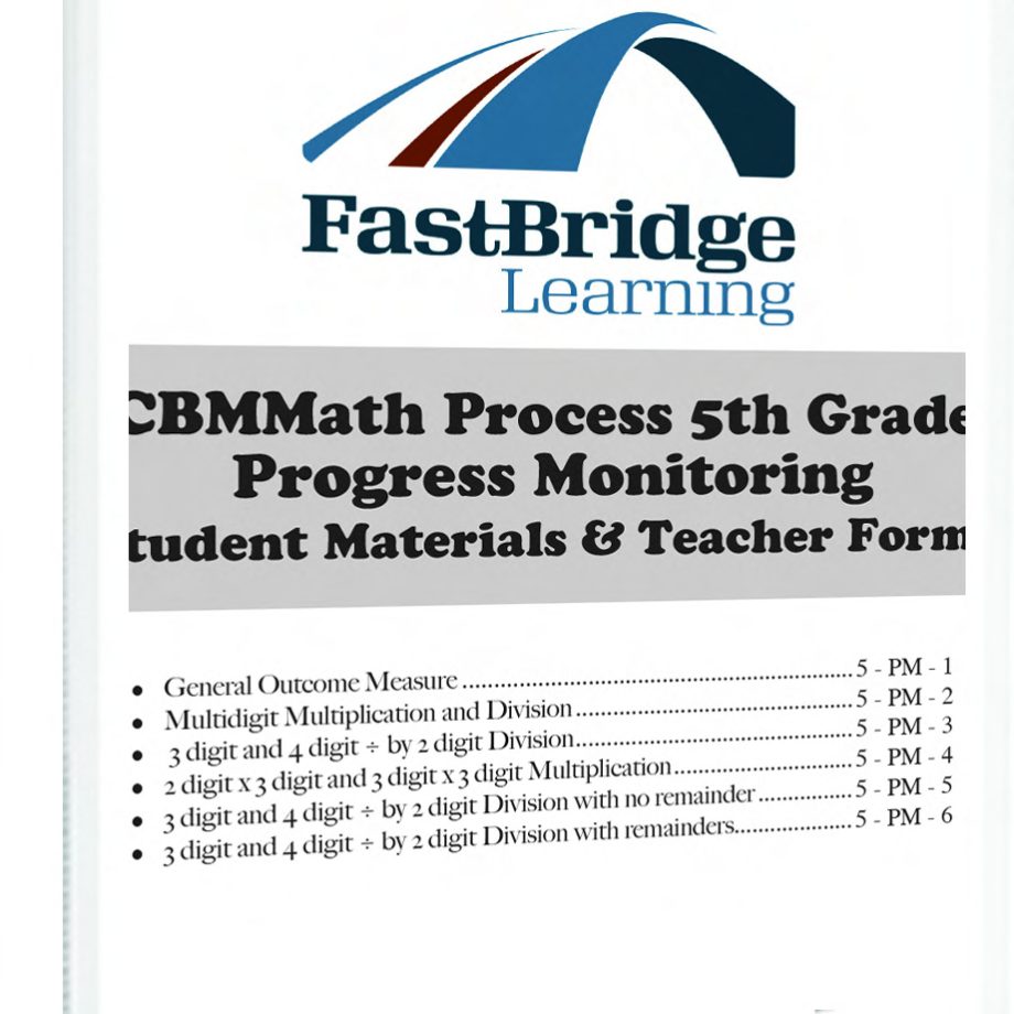 FASTBridge – Math Assessment Progress Monitoring Binder Grade 5 CBMMath ...